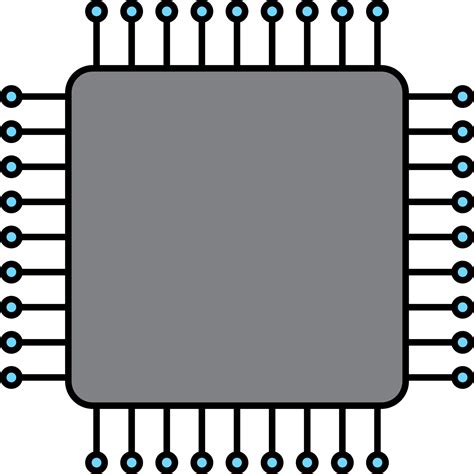 Isolated Circuit Chip Icon In Grey Color Vector Art At Vecteezy
