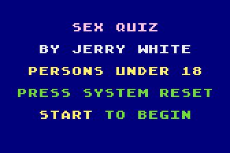 Atari XL XE Sex Quiz Scans Dump Download Screenshots Ads Videos Catalog