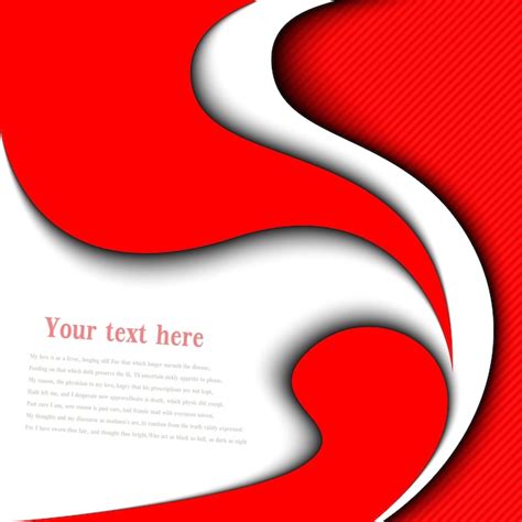Premium Vector Red Background Curve Line On White Space Shadow Overlap And Dimension Modern