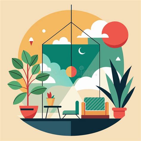 Abstract Graphic Symbolizing The Connection Between Indoor And Outdoor