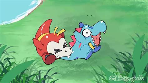 Fuecoco And Totodile Pokemon Drawn By Setispaghetti Danbooru