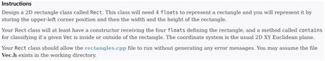 Solved Instructions Design A 2d Rectangle Class Called Rect
