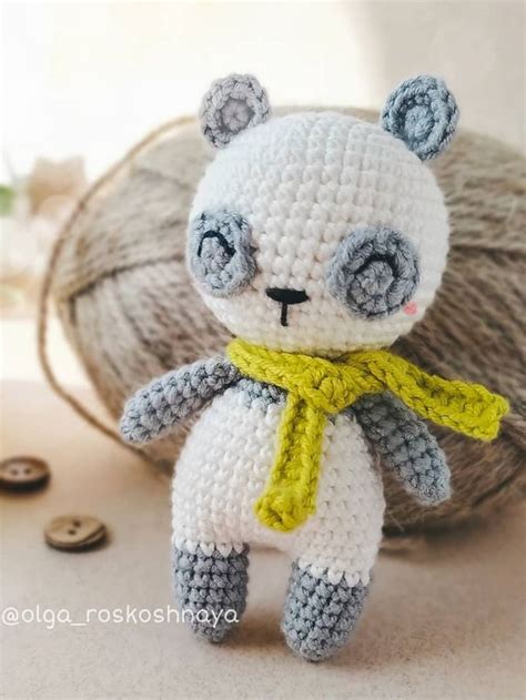 Pdf Схема панда крючком Схемы вязания амигуруми Бесплатный шаблон Связаный крючком слон
