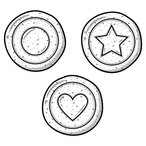 Premium Vector Set Of Korean Dalgona Candy Shapes Sketch For Coloring