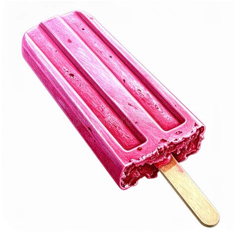 Pink Popsicle On White Background Stock Illustration Illustration Of