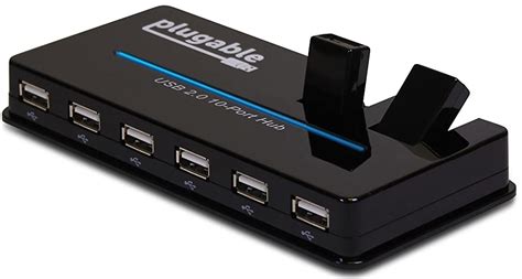 Plugable USB 2 0 10PORT HUB 20W TWO BC 1 2 CHARGING PORTS USB2 HUB10C Network Hardwares
