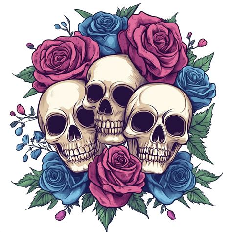 Love Skulls And Roses Coloring Pages