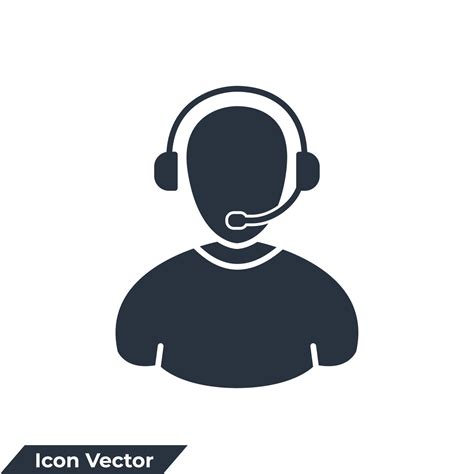 Customer Service Agent With Headset Icon Logo Vector Illustration