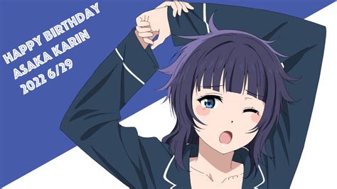 Safebooru Absurdres Arms Up Asaka Karin Black Pajamas Blue Eyes Blue