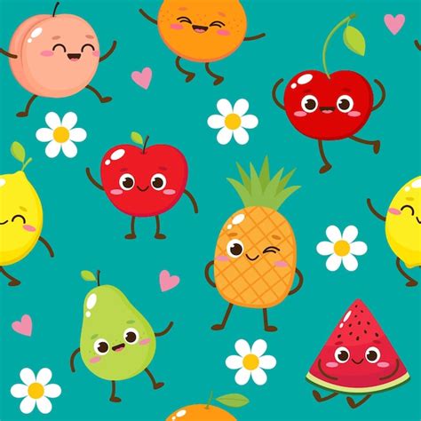 Cute Fruit Patterns Vectors And Illustrations For Free Download Freepik
