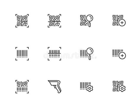 Barcode Scanning App In Phone Icon Linear Design Stock Vector Illustration Of Phone Design