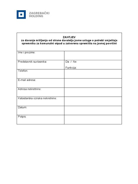 Zahtjev Pdf