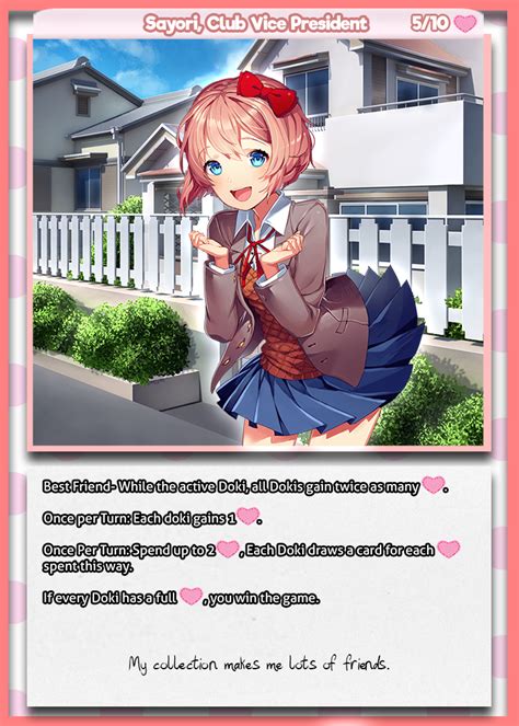 Sayoris Card In The Ddlc Card Game Mbdw Rjustsayori