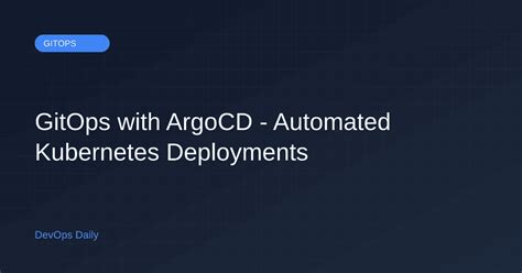 Gitops With Argocd Automated Kubernetes Deployments Devops Exercise