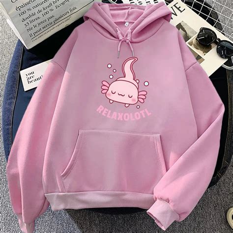 Pink Chilling Axolotl Unisex Hoodies Kawaiies