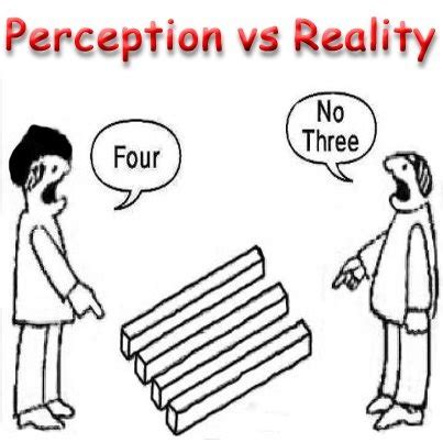 Stock Illustration Of Perception Vs Reality Fact Fiction