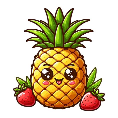 Premium Vector Cute Pineapple Cartoon Vector