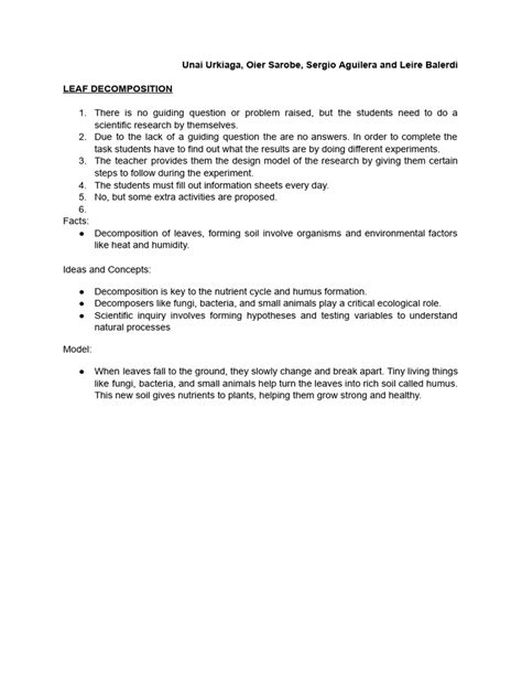 Leaf Decomposition Pdf