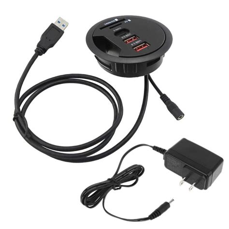 EU US Mount In Desk USB 3 0 Type C Hub TF SD Card Vicedeal