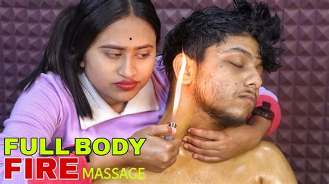 Full Body Massage With Massive Oil By Barber Girl Pakhi Fire Massage
