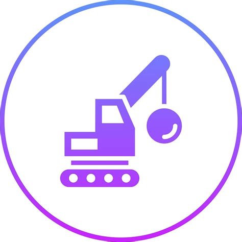 Premium Vector Demolition Crane Vector Icon Illustration Of