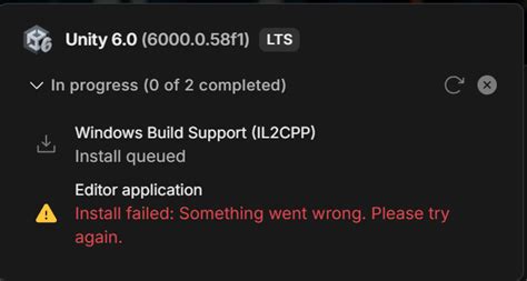 Unable To Install Unity 6 Via Unity Hub Installation Fails After