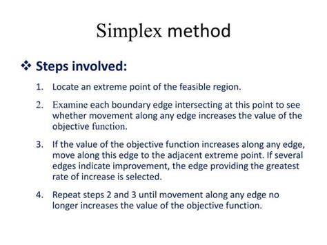 Simplex Method Concept Pptx Computer Software And Applications