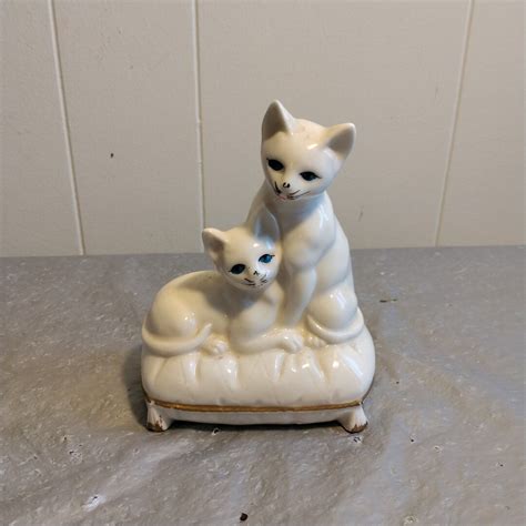 Vintage Porcelain Ince Imports Japan Cat Lamp Accent Lamp Cat Night Light Etsy