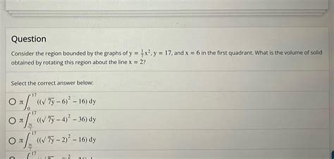Answered Question Consider The Region Bounded By The Graphs Of Y X Y