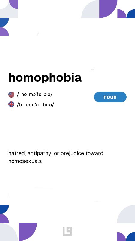 Definition And Meaning Of Homophobia Picture Dictionary