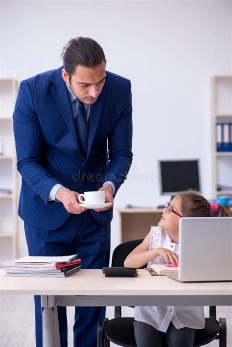 Father Secretary And His Daughter Boss In Funny Concept Stock Photo Image Of Bossy