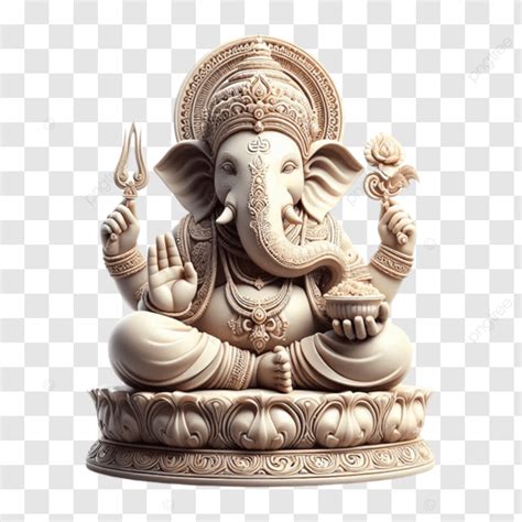 투명한 배경에 신성한 장식품과 예술적인 디테일로 장식된 3d의 아름다운 힌두교 신상 투명한 배경에 신성한 장식품과 예술적인