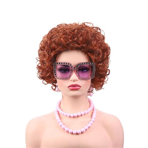 Fannica Mrs Roper Wig With Necklace And Earrings And