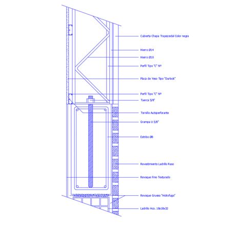 Sectional Detail Of Construction Units 2d View Autocad File