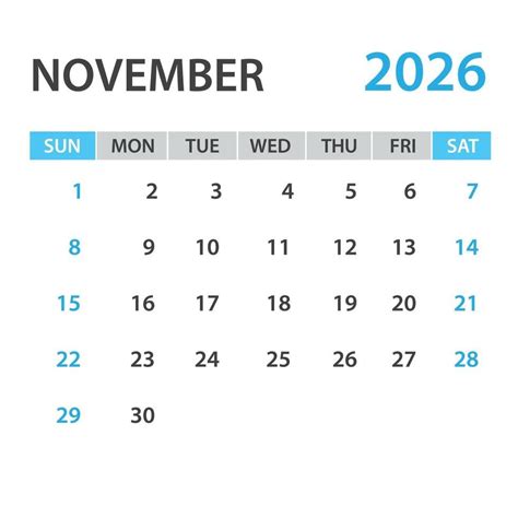 November 2026 Monthly Calendar Free Download And Print For You