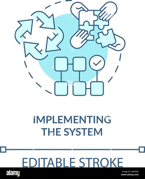 Implementing System Turquoise Concept Icon Stock Vector Image And Art Alamy