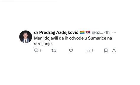 Vode Ih U Šumarice Na Streljanje Poručio član Uo Rts A Predrag Azdejković Na Vest Da