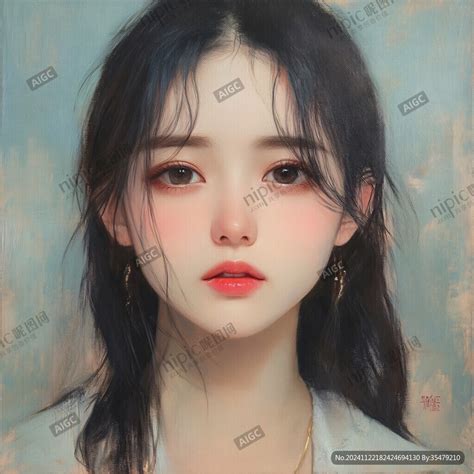 Ai创作图厚涂头像 厚涂少女 彩铅少女 写实人物插画 板绘少女 插画人像 板绘少女插画 手绘原创人像 写实人物绘画 头像约稿 美少女重绘 鼠绘少女 女生插画绘画 手绘女头 原创厚涂nipic