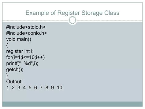 Storage Class In C Language Pptx