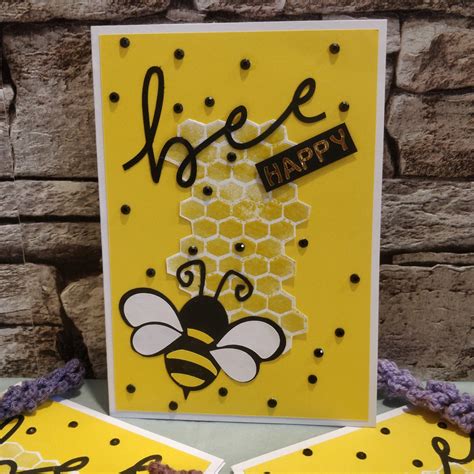 Large Handmade Bee Greeting Card Bumble Bee Card Bee Lovers Card