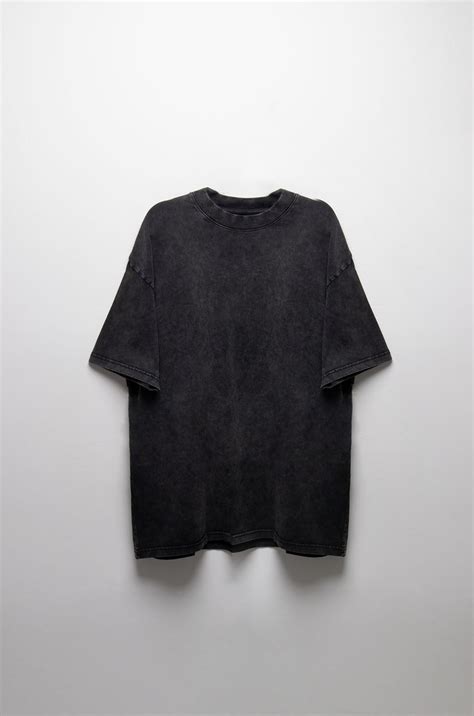Playera Oversize Negro Deslavado Gramaje 260