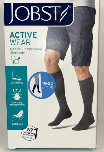 Jobst Active Wear Medical Compression Socks Full Calf Cool White 15 20