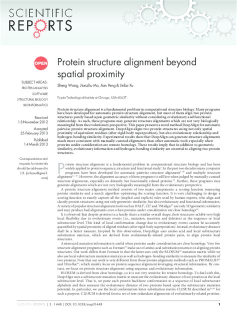 pdf protein structure alignment beyond spatial proximity