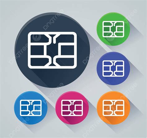 Chip Circle Icons With Shadow Chip Green Sim Vector Chip Green Sim Png And Vector With