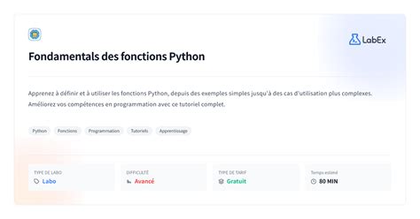 Maîtriser Les Fonctions Python Tutoriels De Programmation Labex