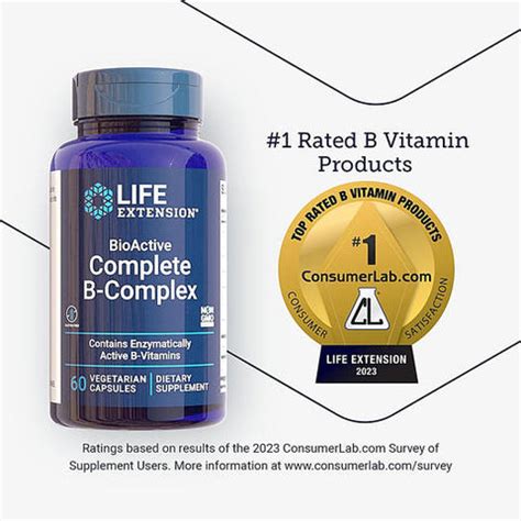 Life Extension BioActive Complete B Complex 60 Vegetarian Capsules ...