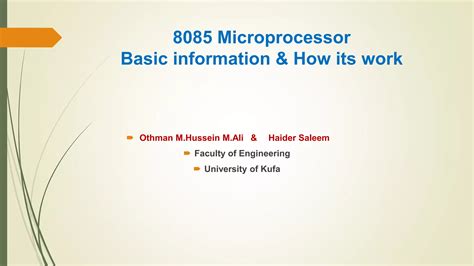 8085 Microprocessor Basic Information And How Its Work Ppt