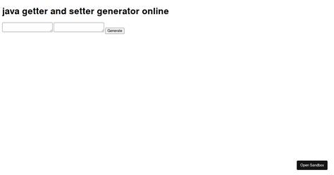 Java Getter And Setter Generator Codesandbox