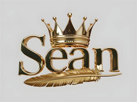 Premium Vector Sean Name Logo Design Sean Name In Elegant Font Gold Crown With Feather Vector Premium Vector Sean Name Logo Design Sean Name In Elegant Font Gold Crown With Feather Vector