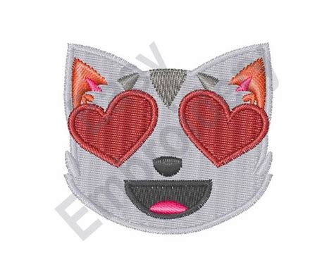 Love Cat Machine Embroidery Design Etsy